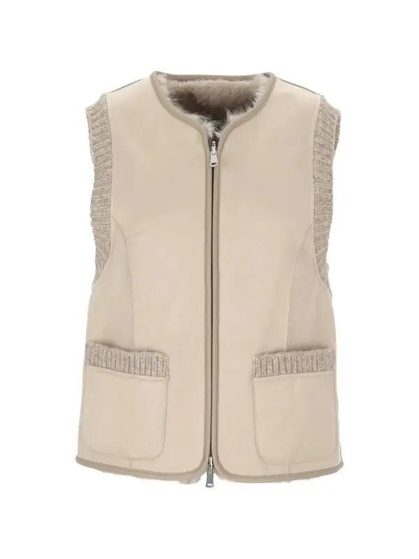 URBAN CODE Faux Leather Waist Coat - White