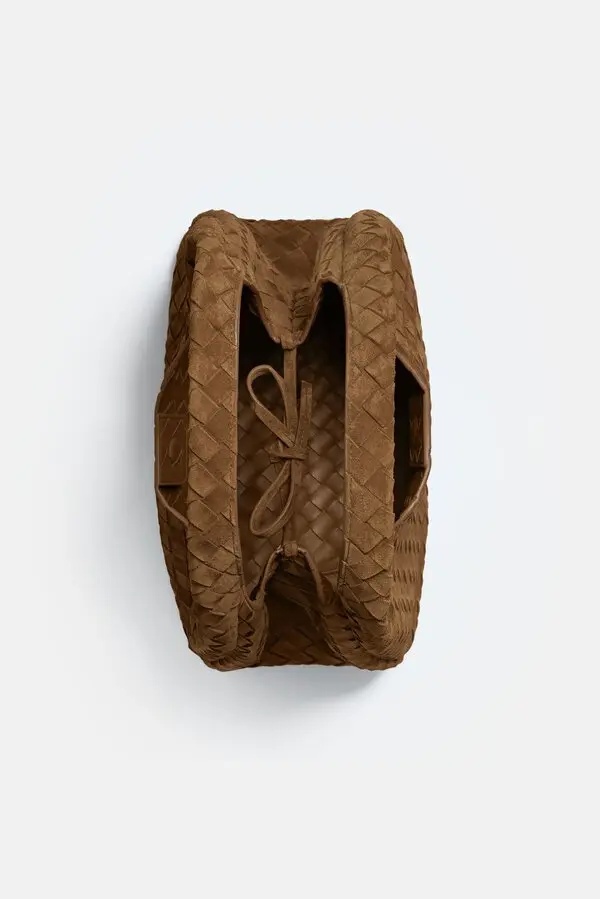 Bottega Veneta Borsa Campana Media Suede - Marrone