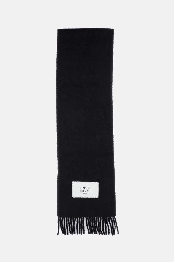 Maison Kitsuné Sciarpa In Alpaca - Nero