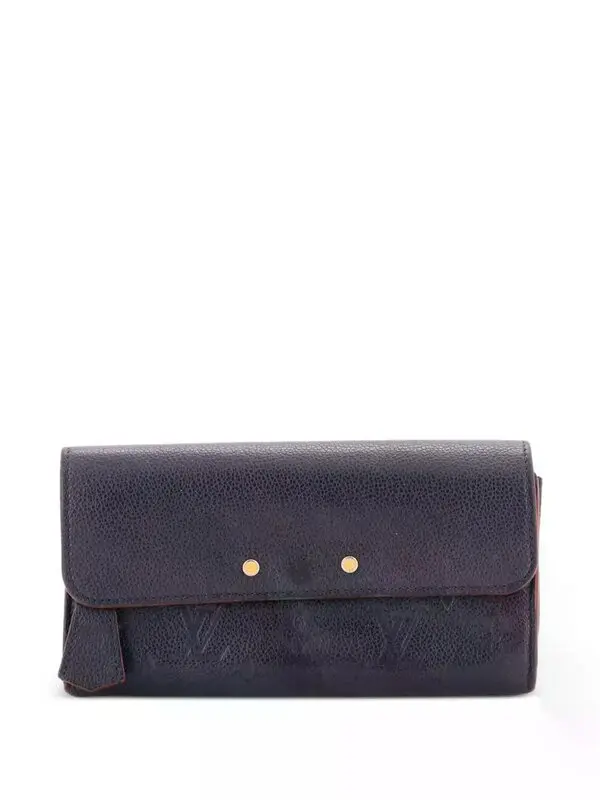 LOUIS VUITTON Pont Neuf Wallet Monogram Empreinte Leather Long Small Wallets - Blue