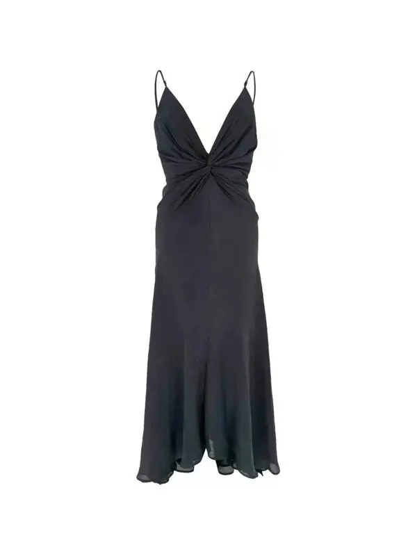 Galvan Escape Twist-front Midi Dress - Black