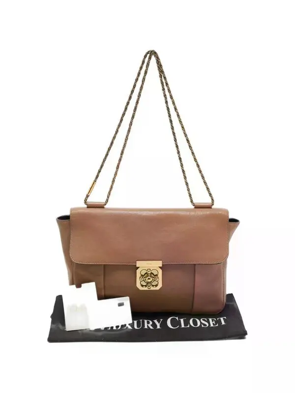 Chloé Large Elsie Turn-lock Shoulder Bag - Brown