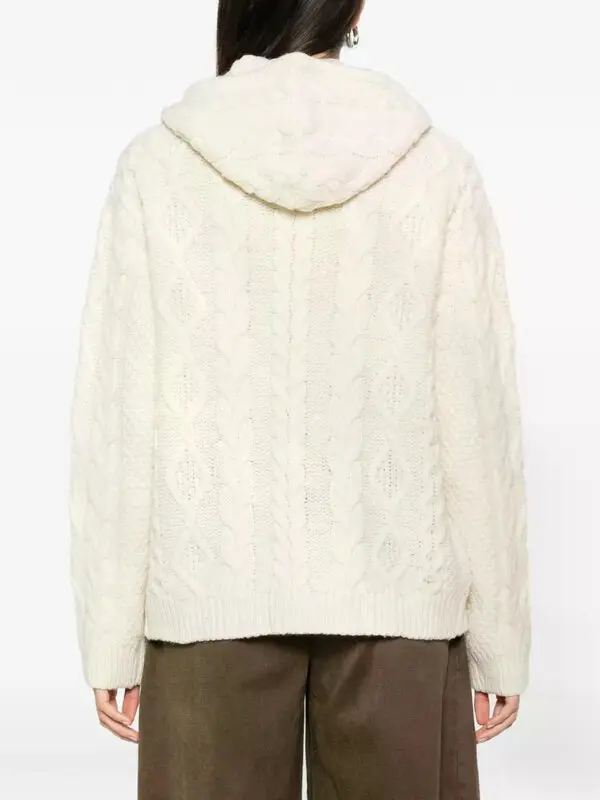 LA PISCINE Cable-knit Toggle-fastening Cardigan