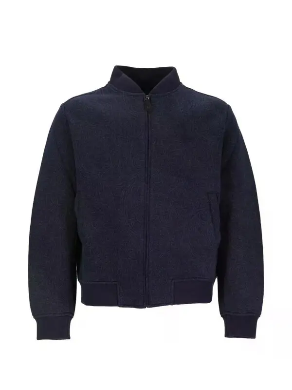 Etro Jacquard Bomber Jacket With Arnica Motif - Blue