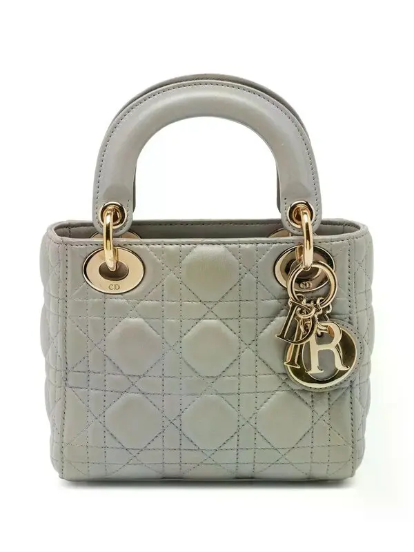 Dior 2015 Mini Lady Cannage Tote Bag - Grey
