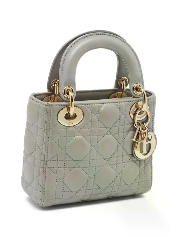 Dior 2015 Mini Lady Cannage Tote Bag - Grey
