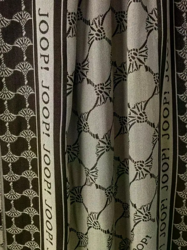 JOOP! Cornflower-pattern Fringed Scarf - Neutrals