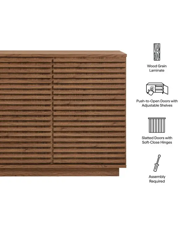 MODWAY Render 2-door Fluted Accent Cabinet - Walnut