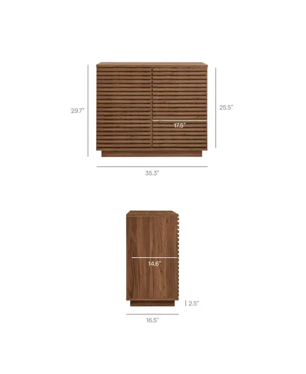 MODWAY Render 2-door Fluted Accent Cabinet - Walnut