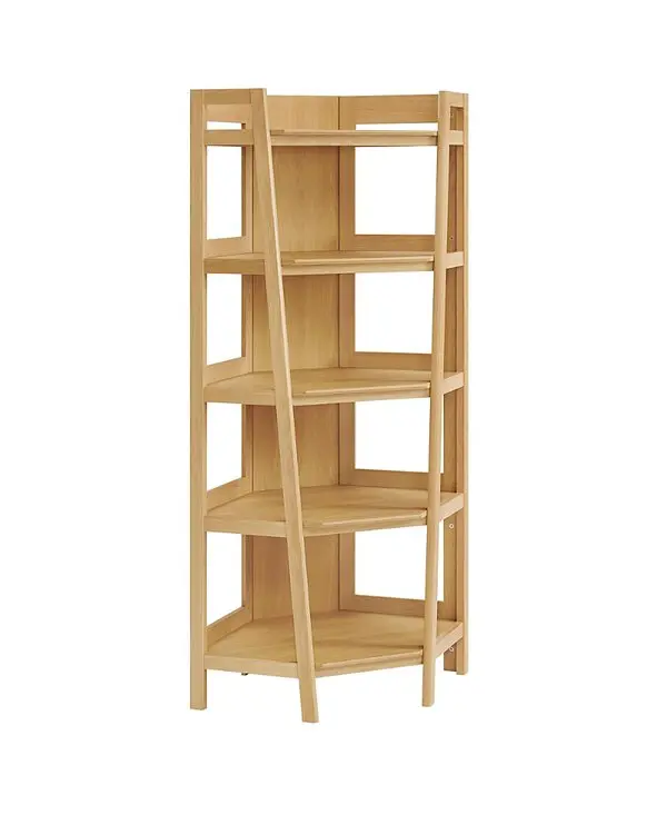 MODWAY Bixby 71 Inch Corner Bookshelf - Oak
