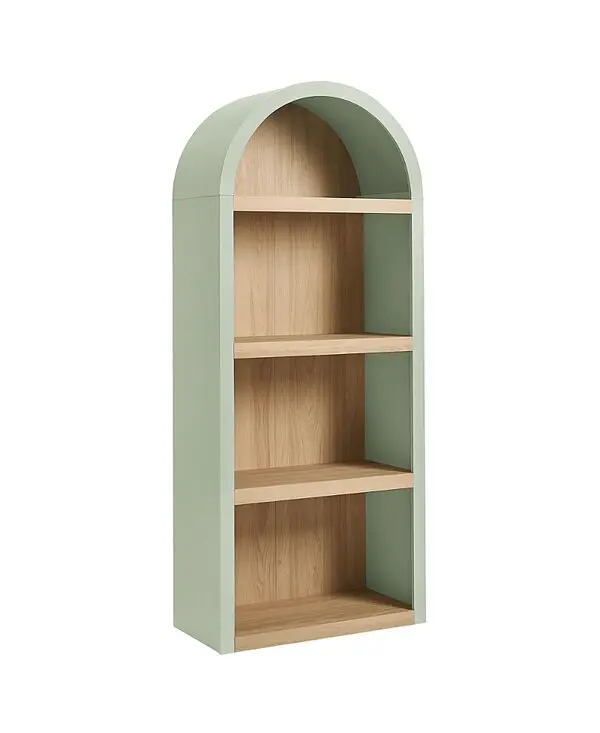 MODWAY Caleb 4 Arched Display Shelf Bookcase - Sage
