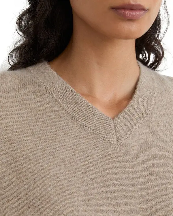 REISS Jenna Cashmere V Neck Sweater - Neutral