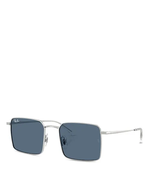 Ray-ban Square Sunglasses, 53mm - Silver/dark Blue