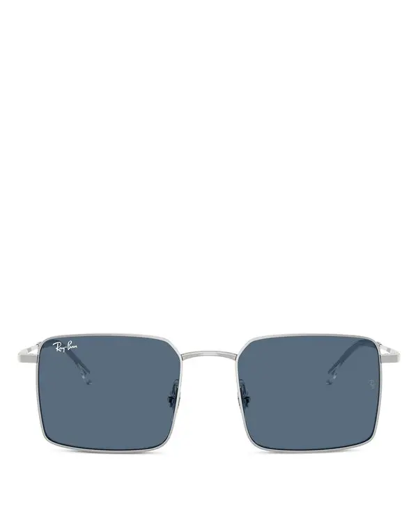 Ray-ban Square Sunglasses, 53mm - Silver/dark Blue