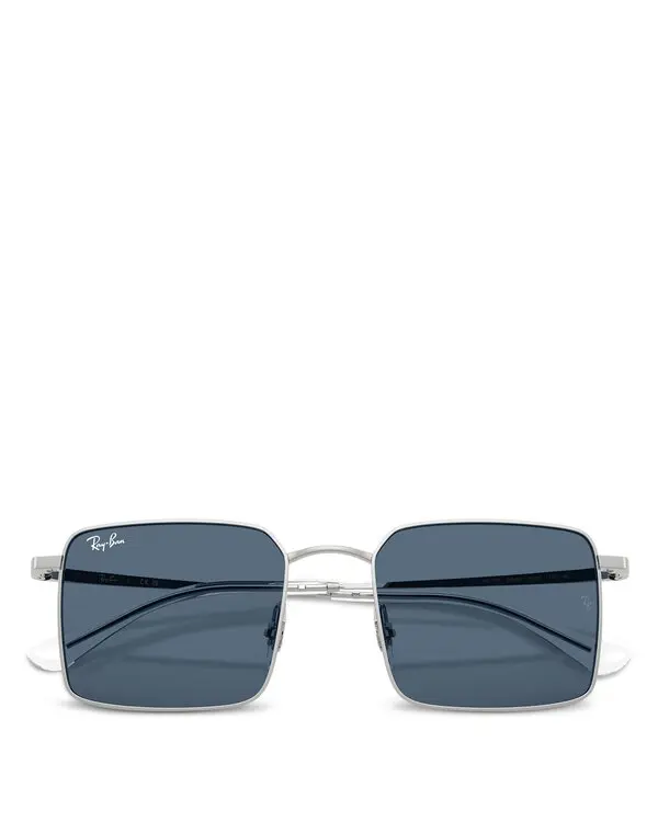 Ray-ban Square Sunglasses, 53mm - Silver/dark Blue