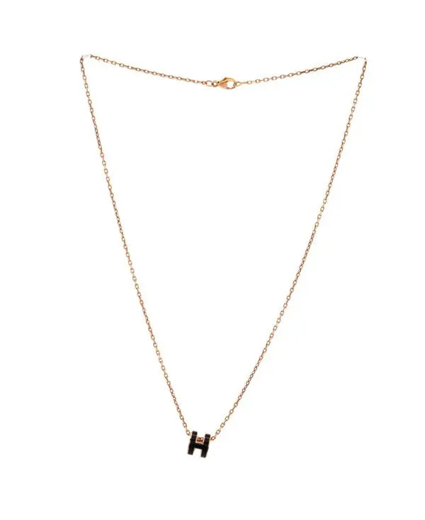 Hermès Mini Pop H Pendant Chain Necklace Metal And 16
