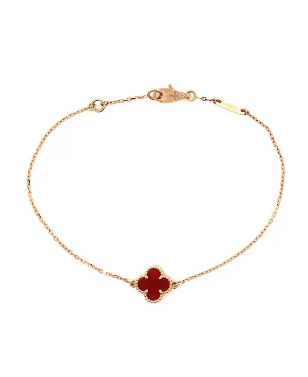 VAN CLEEF & ARPELS Sweet Alhambra Bracelet 18k Rose Gold And Carnelian - Pink