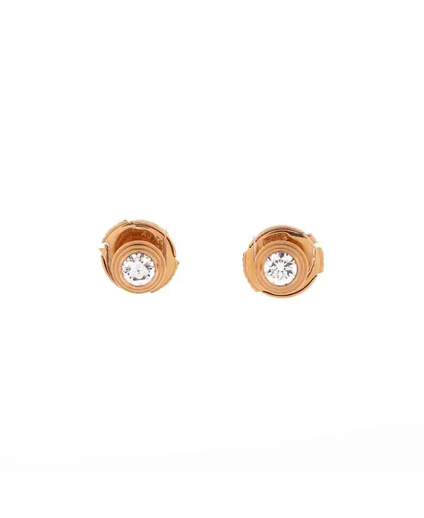CARTIER Medium D'amour Stud Earrings 18k Rose Gold With Diamonds