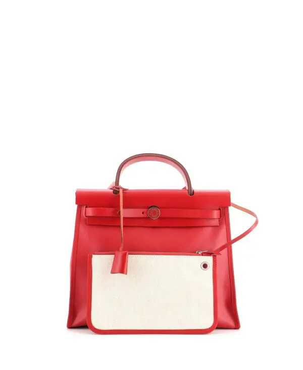 Hermès 31 Herbag Zip Berline Vache Canvas And Leather