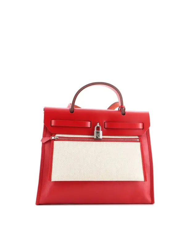 Hermès 31 Herbag Zip Berline Vache Canvas And Leather