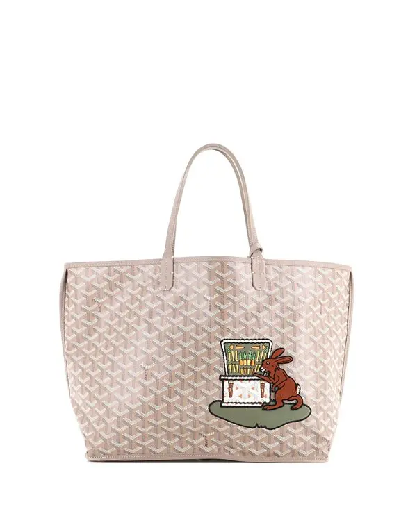 Goyard Pm Anjou Reversible Tote Embroidered Coated Canvas - Gray
