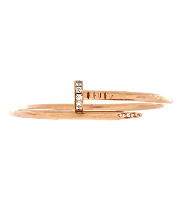 CARTIER Classic Juste Un Clou Bracelet 18k Rose Gold With Diamonds - Pink