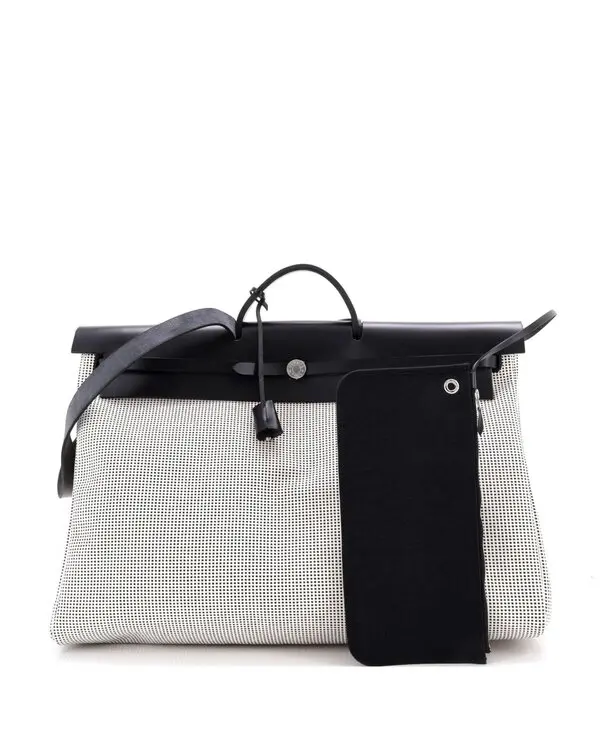 Hermès Herbag Cabine Criss Viking Toile And Leather - Black