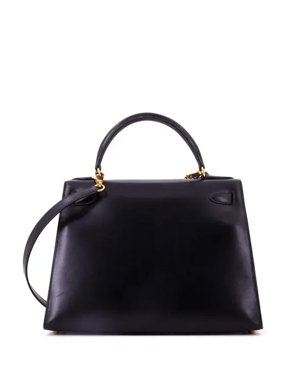 Hermès Kelly 28 Handbag Black Box Calf With Gold Hardware
