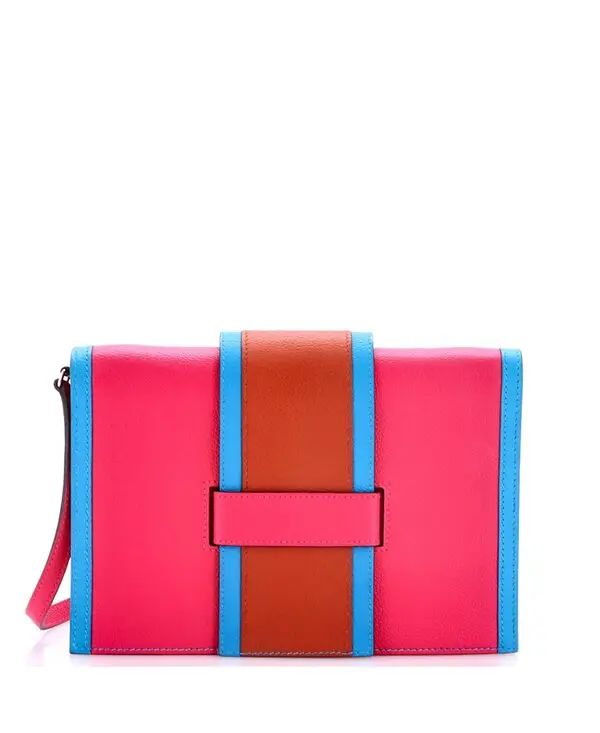 Hermès H Passant Clutch Shoulder Bag Evercolor - Pink