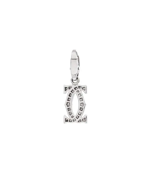 CARTIER Double C Charm Pendant 18k Gold With Diamonds
