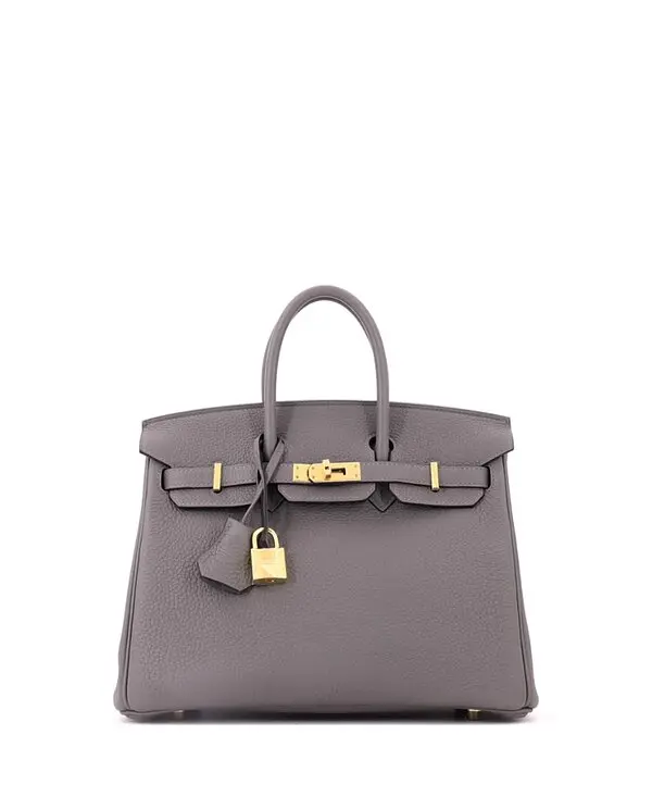 Hermès Birkin 25 Handbag Grey Togo With Gold Hardware