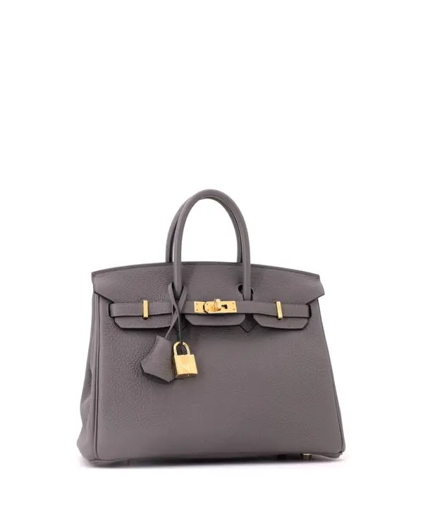 Hermès Birkin 25 Handbag Grey Togo With Gold Hardware