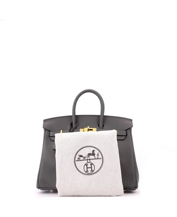 Hermès Birkin 25 Handbag Grey Swift With Gold Hardware