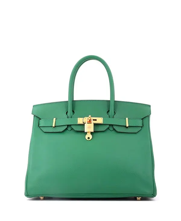 Hermès Birkin 30 Handbag Green Epsom With Gold Hardware