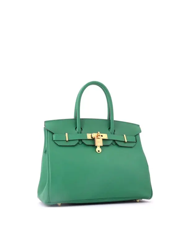 Hermès Birkin 30 Handbag Green Epsom With Gold Hardware