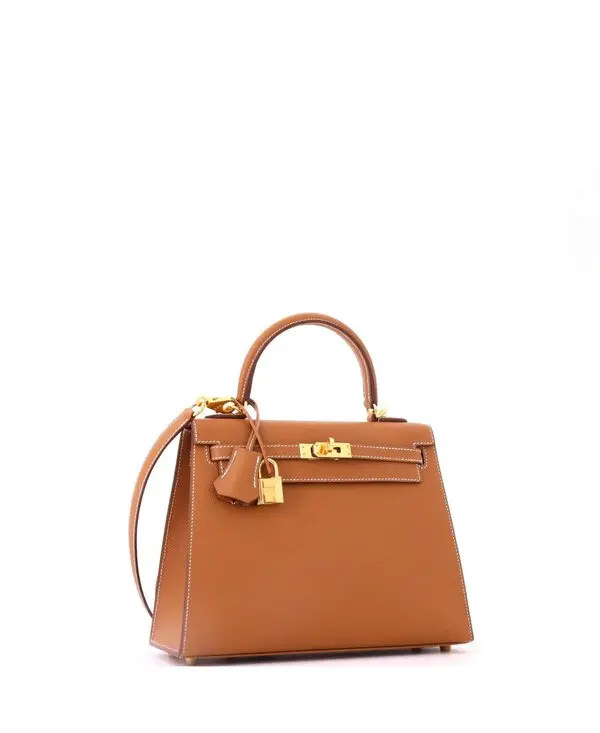 Hermès Kelly 25 Handbag Brown Epsom With Hardware