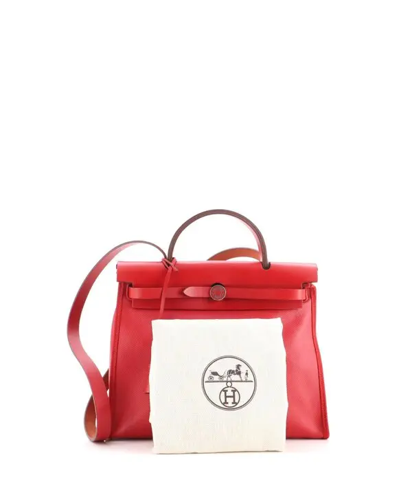 Hermès 31 Herbag Zip Berline Vache Canvas And Leather