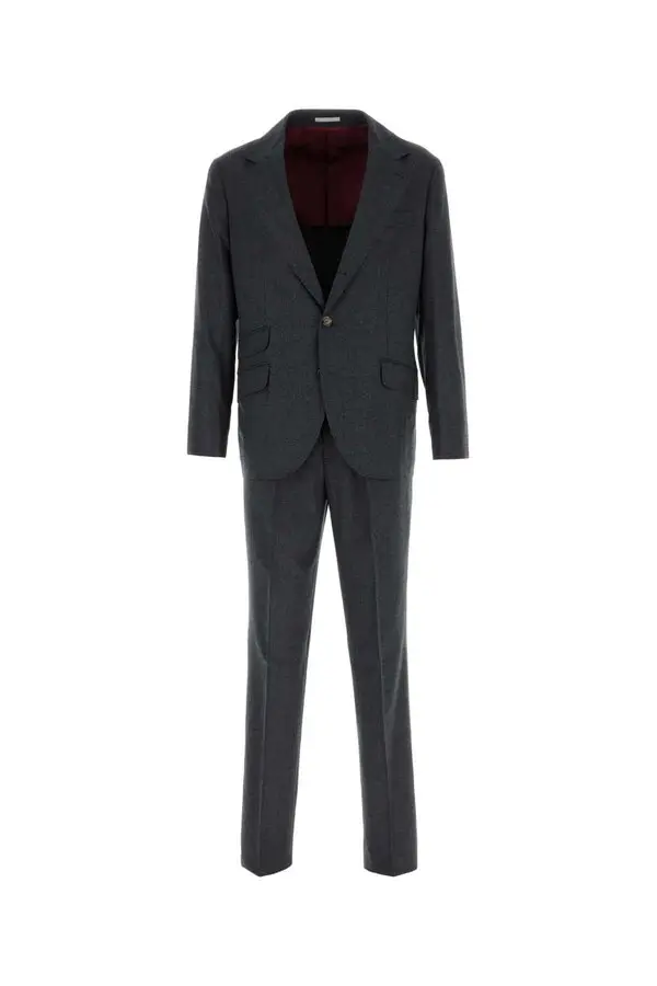 Brunello Cucinelli Dark Grey Flannel Suit - Gray