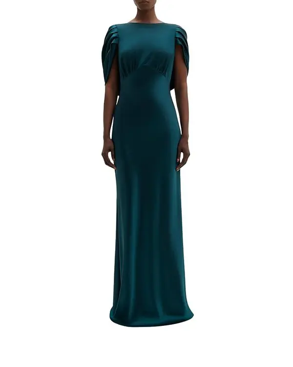 MALINA Louise Draped Back Maxi Dress