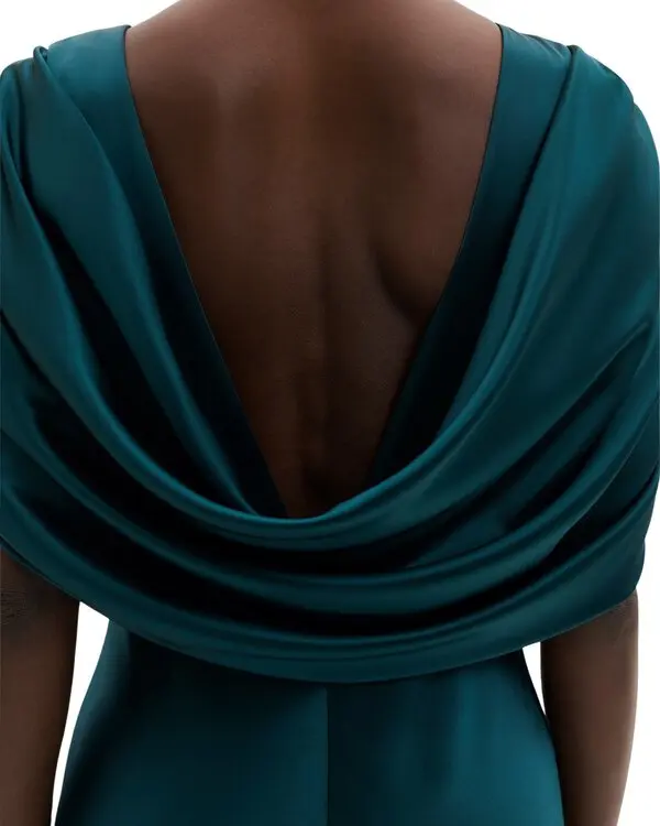 MALINA Louise Draped Back Maxi Dress