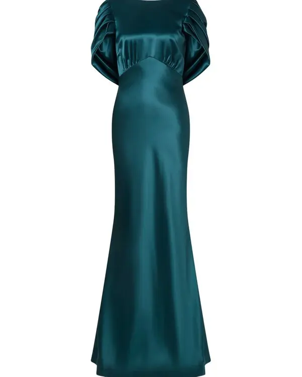 MALINA Louise Draped Back Maxi Dress