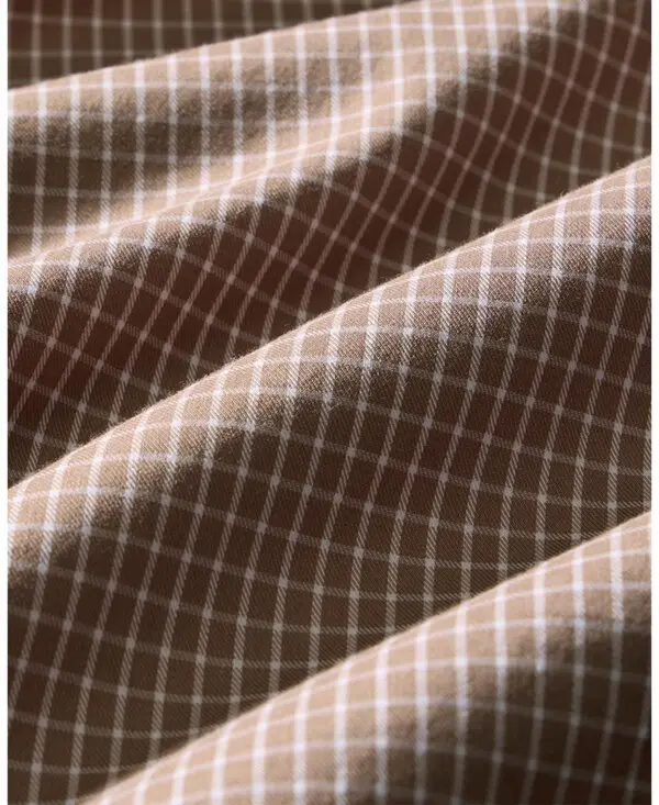 Mizzen+main Kennedy Long Sleeve Dress Trim Fit Shirt - Mocha Everett Grid