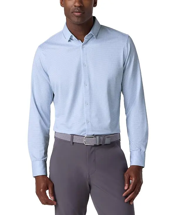 Mizzen+main Halyard Long Sleeve Dress Trim Fit Shirt - Cloud Blue Peter Gingham