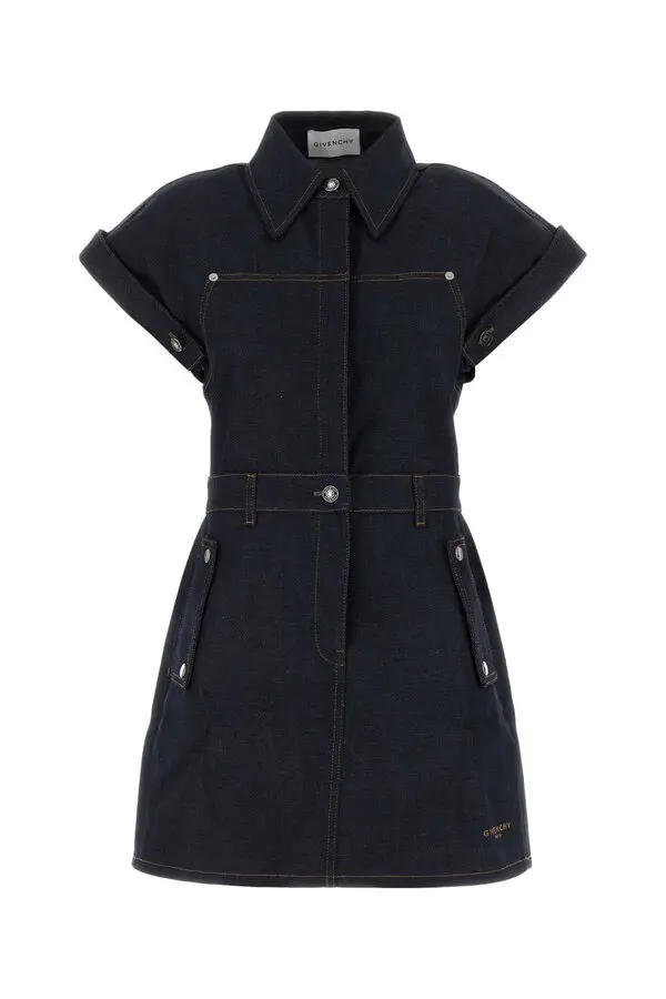 Givenchy Denim Shirt Mini Dress - Blue