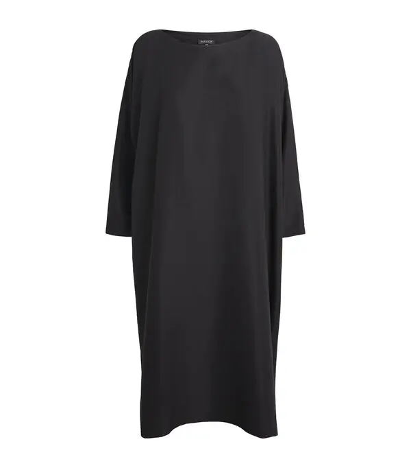 Eskandar Silk Plissé Midi Dress - Brown