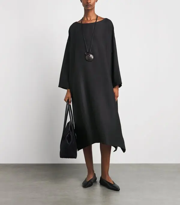 Eskandar Silk Plissé Midi Dress