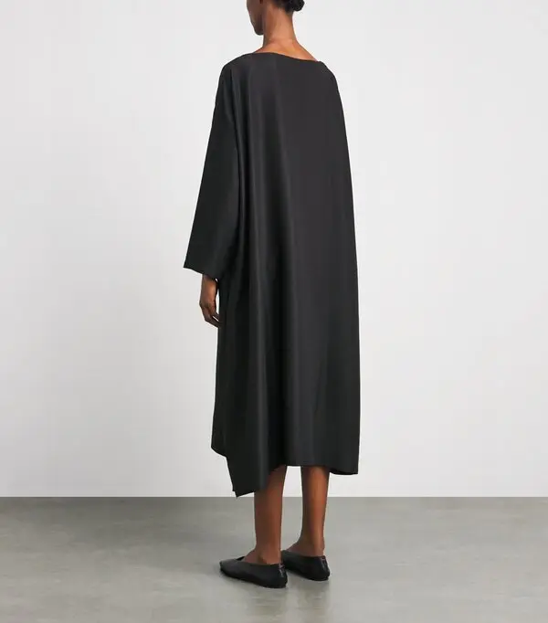 Eskandar Silk Plissé Midi Dress