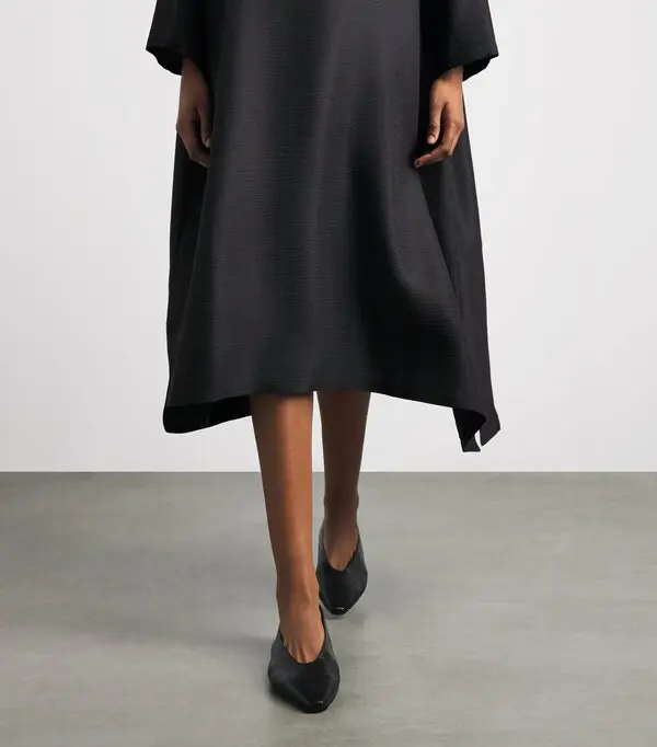 Eskandar Silk Plissé Midi Dress