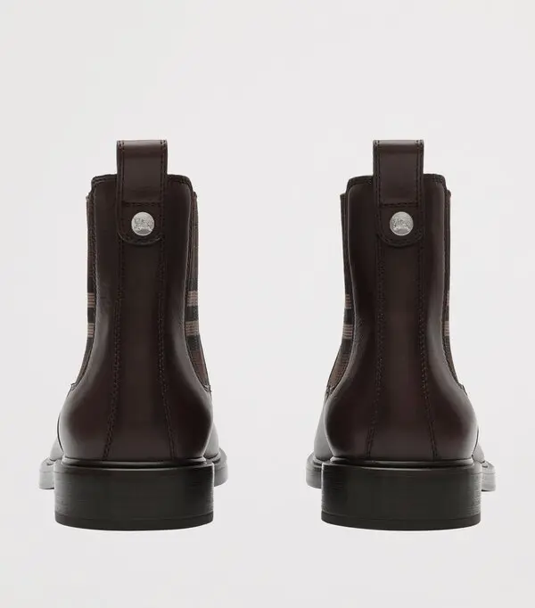 Burberry Leather Pembroke Chelsea Boots
