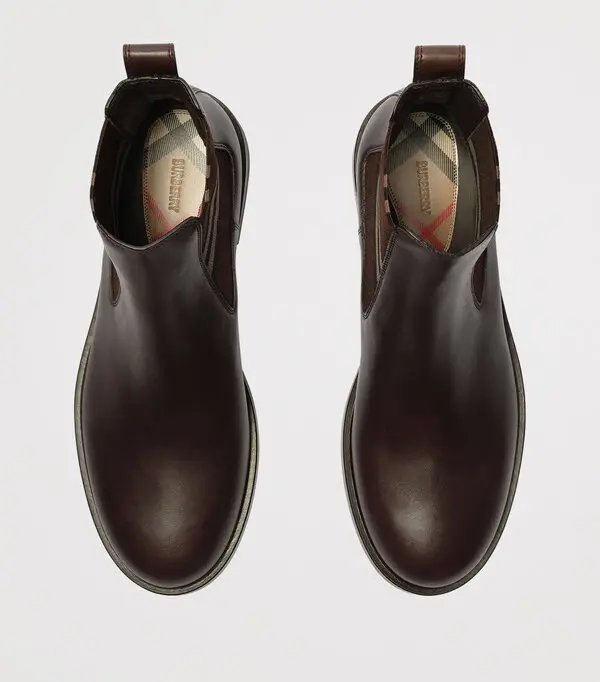 Burberry Leather Pembroke Chelsea Boots